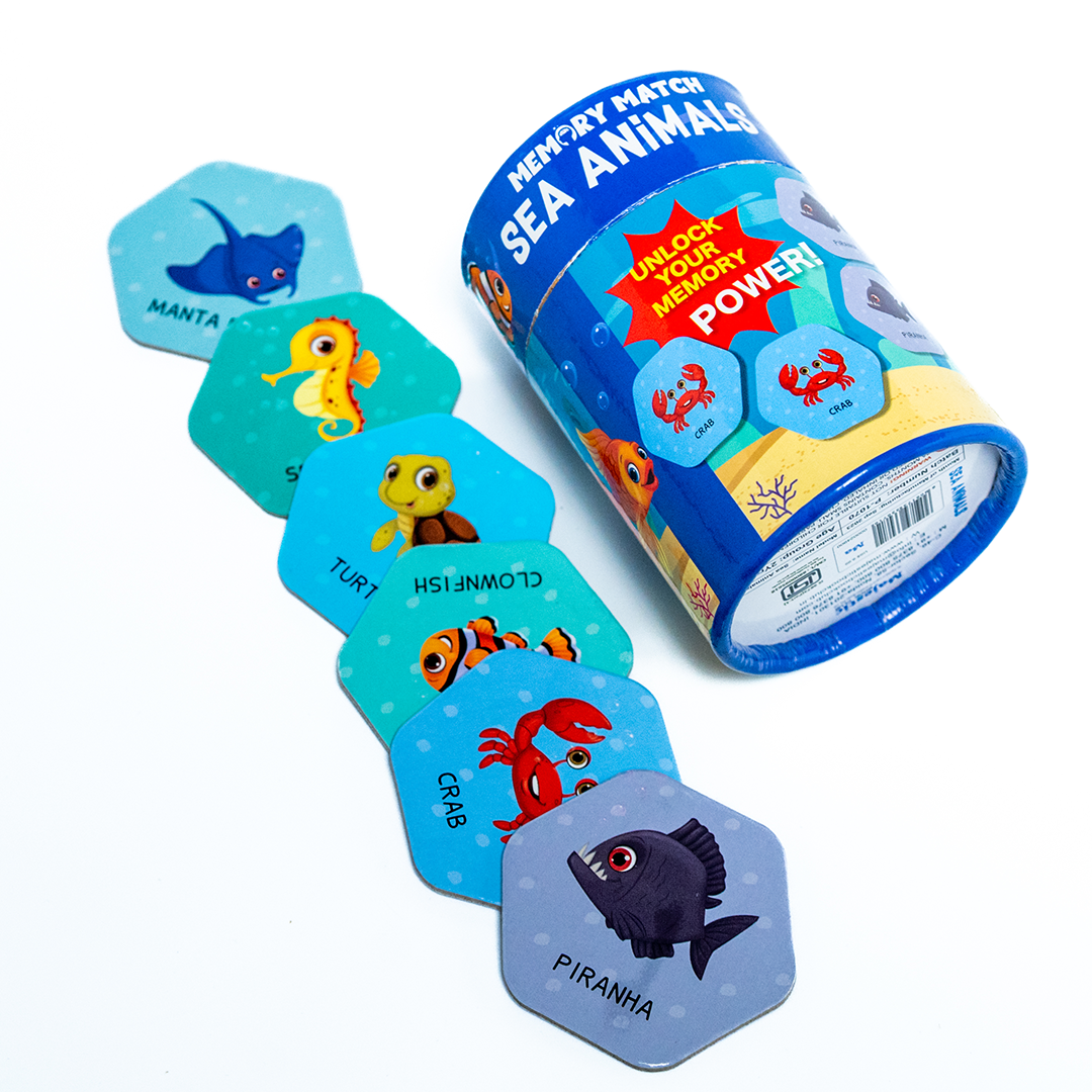 Memory Match Game: Sea Animals – 24 Durable Cards, 12 Ocean-Themed Pai