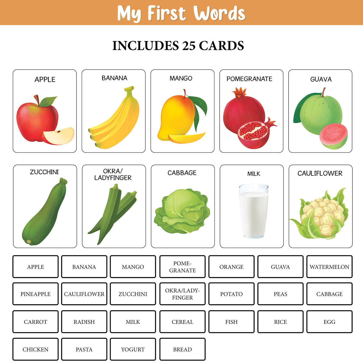 My First 100 Words: Illustrated Flashcards for Early Language Skills a