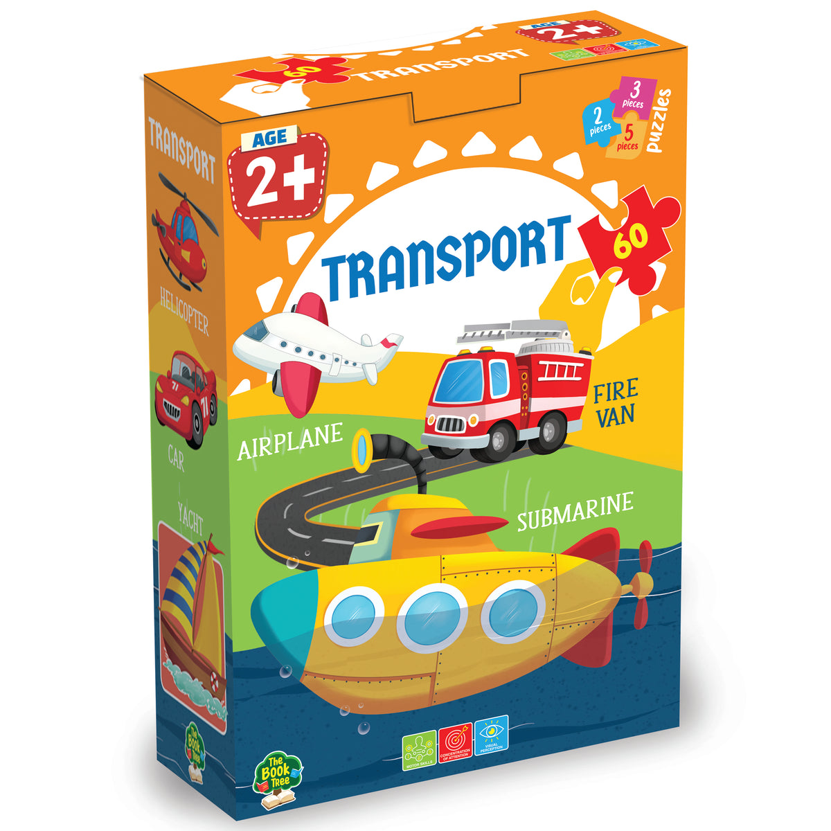 Transport Puzzle for Kids, 60 Pieces, Captivating Illustrations, Educa