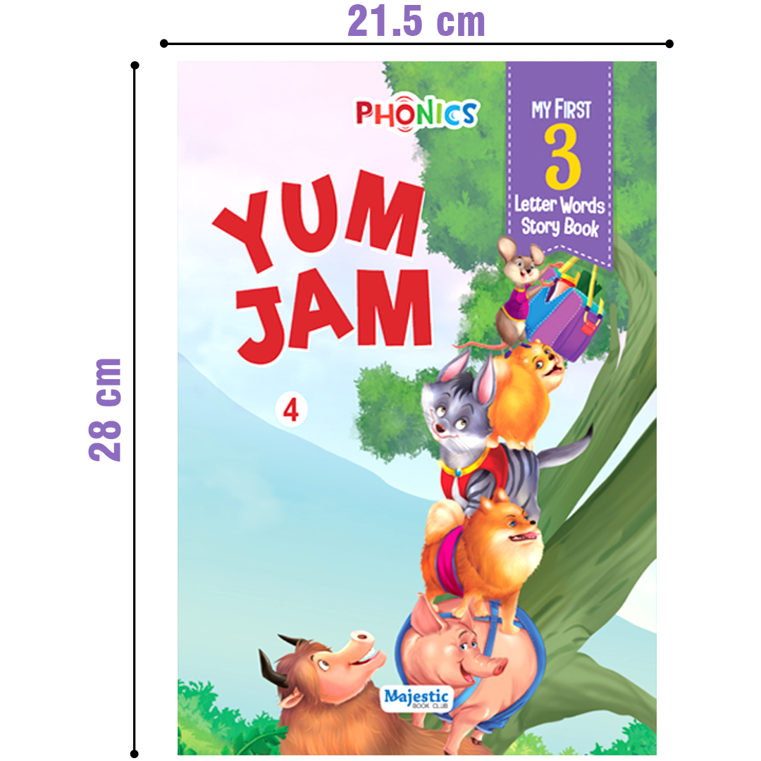 Phonics 3 letter words reading book, set of 4 books for early readers.