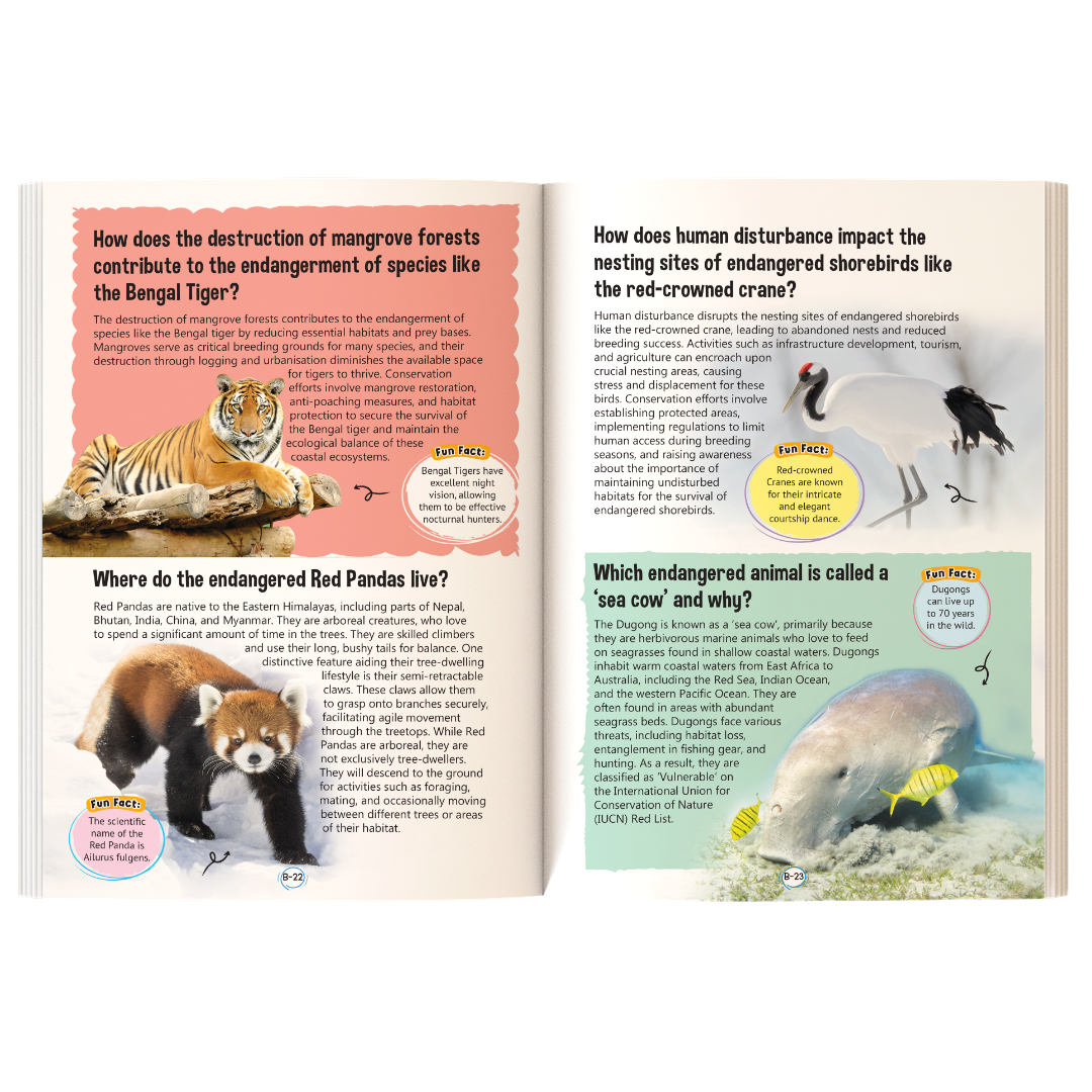 121 Endangered & Extinct Animals Facts Book for Kids Ages 8+ | Educati