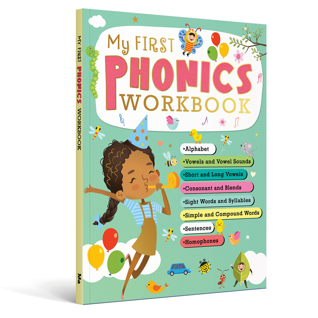 My First Phonics Workbook for Kids| Alphabet, Short & Long Vowels, Con