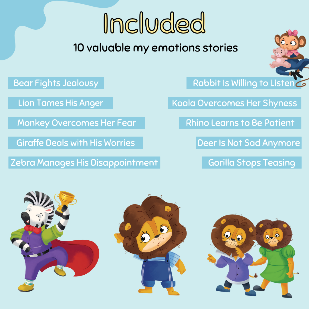 The Great Book of Emotions for Kids Ages 4+ | 10-in-1 Storybook on Fee