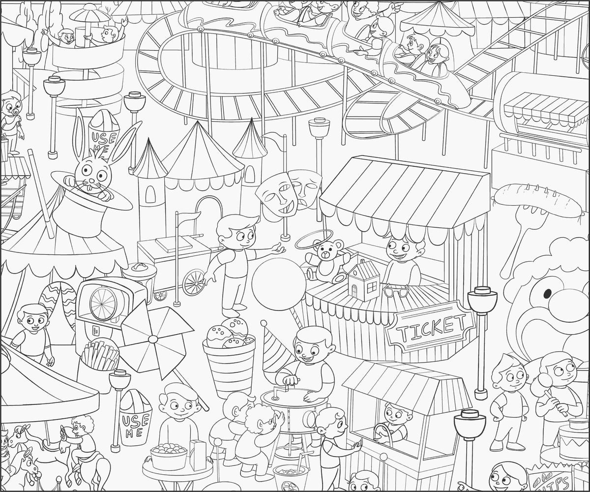 In the fun fair- Colouring Poster