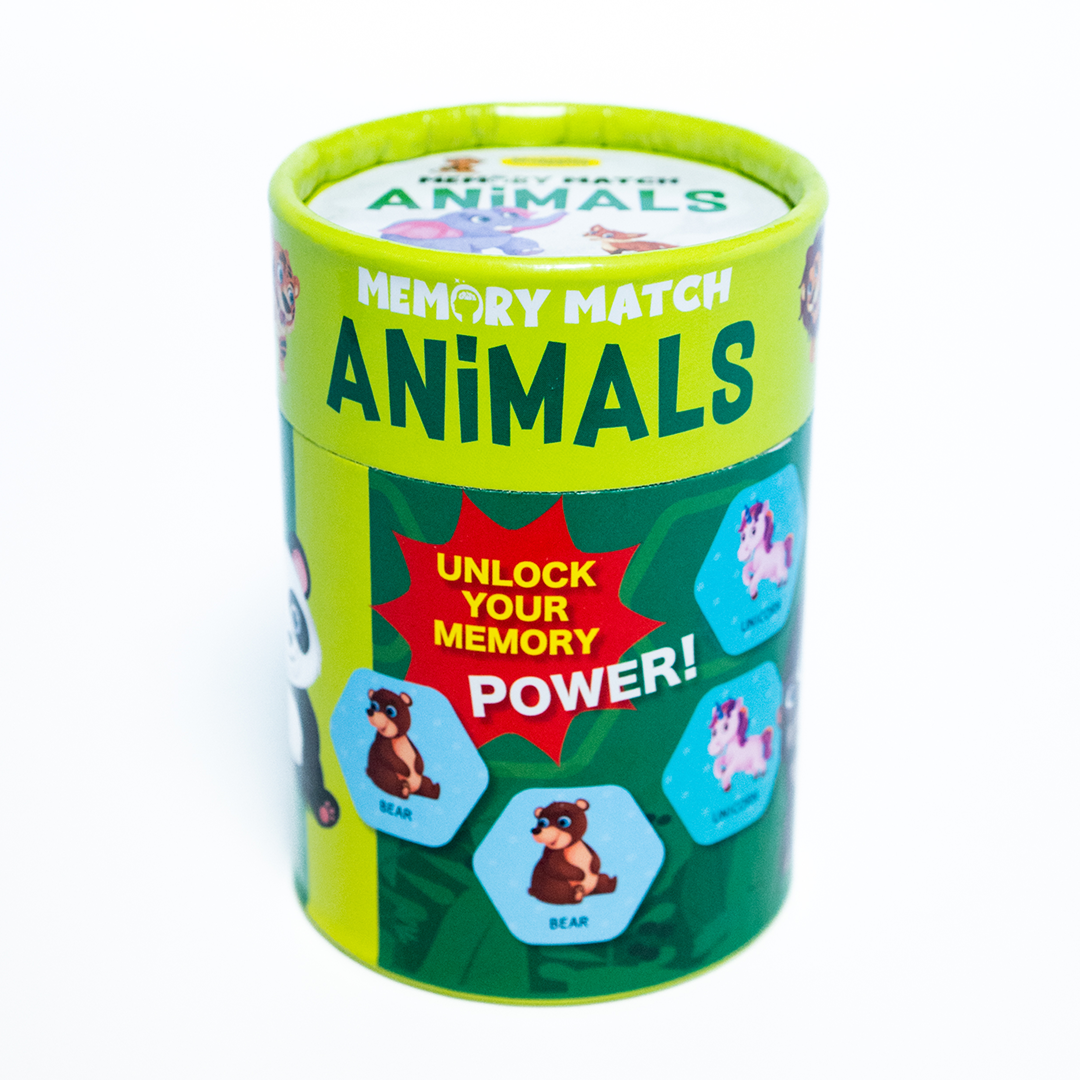Memory Match Game: Animals – 24 Durable Cards, 12 Fun Animal Pairs, Br