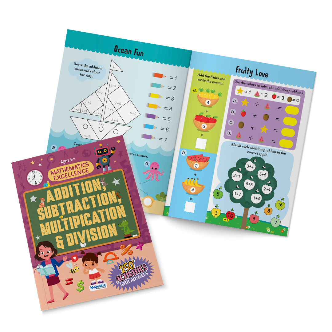 Mathematics Activity Book for Children Age 6+ | Add, Subtract, Multipl
