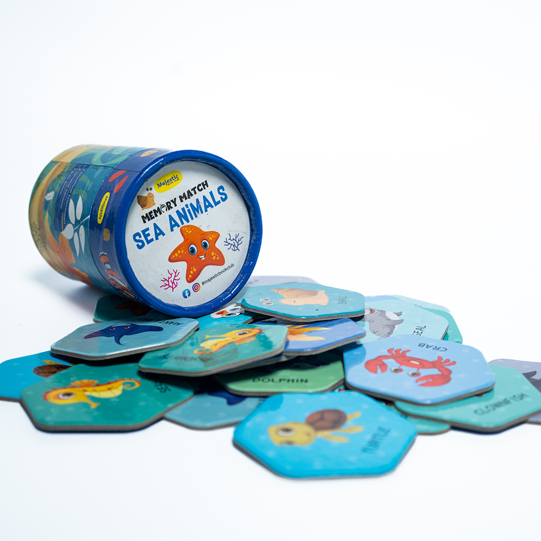 Memory Match Game: Sea Animals – 24 Durable Cards, 12 Ocean-Themed Pai