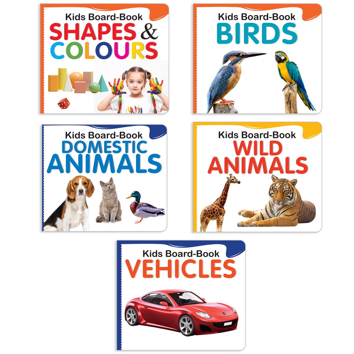 Early Learning Board Book Set for Kids Ages 1+ | 5 Book Set for Toddle