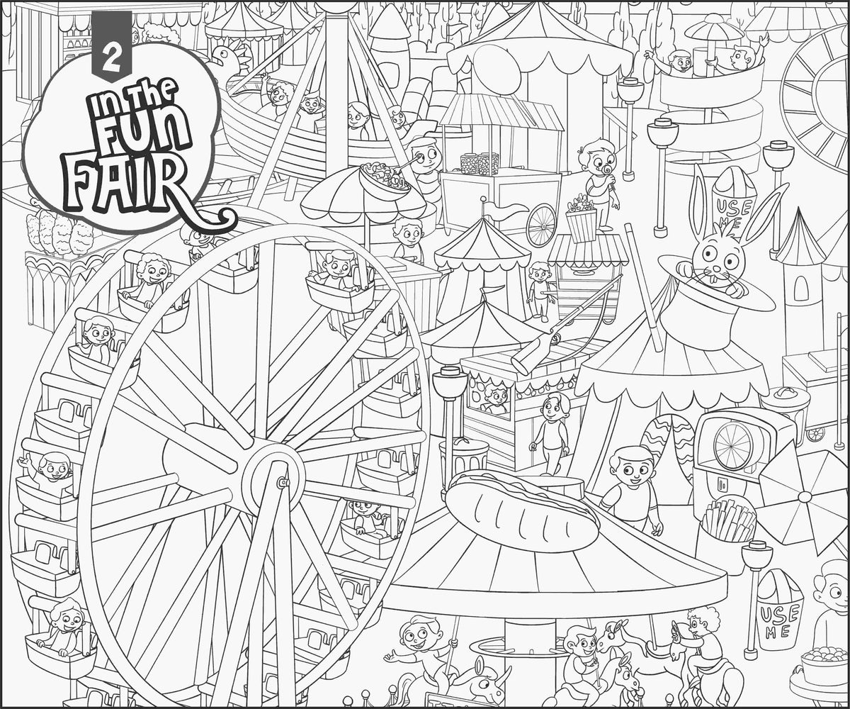 In the fun fair- Colouring Poster